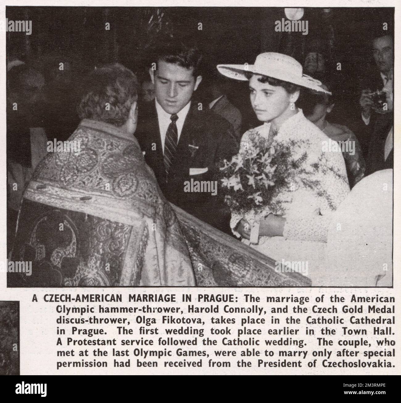 The marriage of Olga Fikotova and Harold Connolly Stock Photo - Alamy