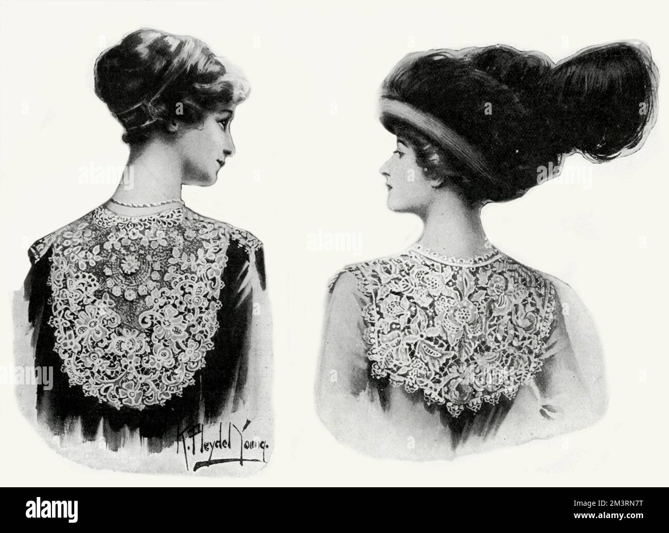 Two fashionable collars 1912 Stock Photo - Alamy