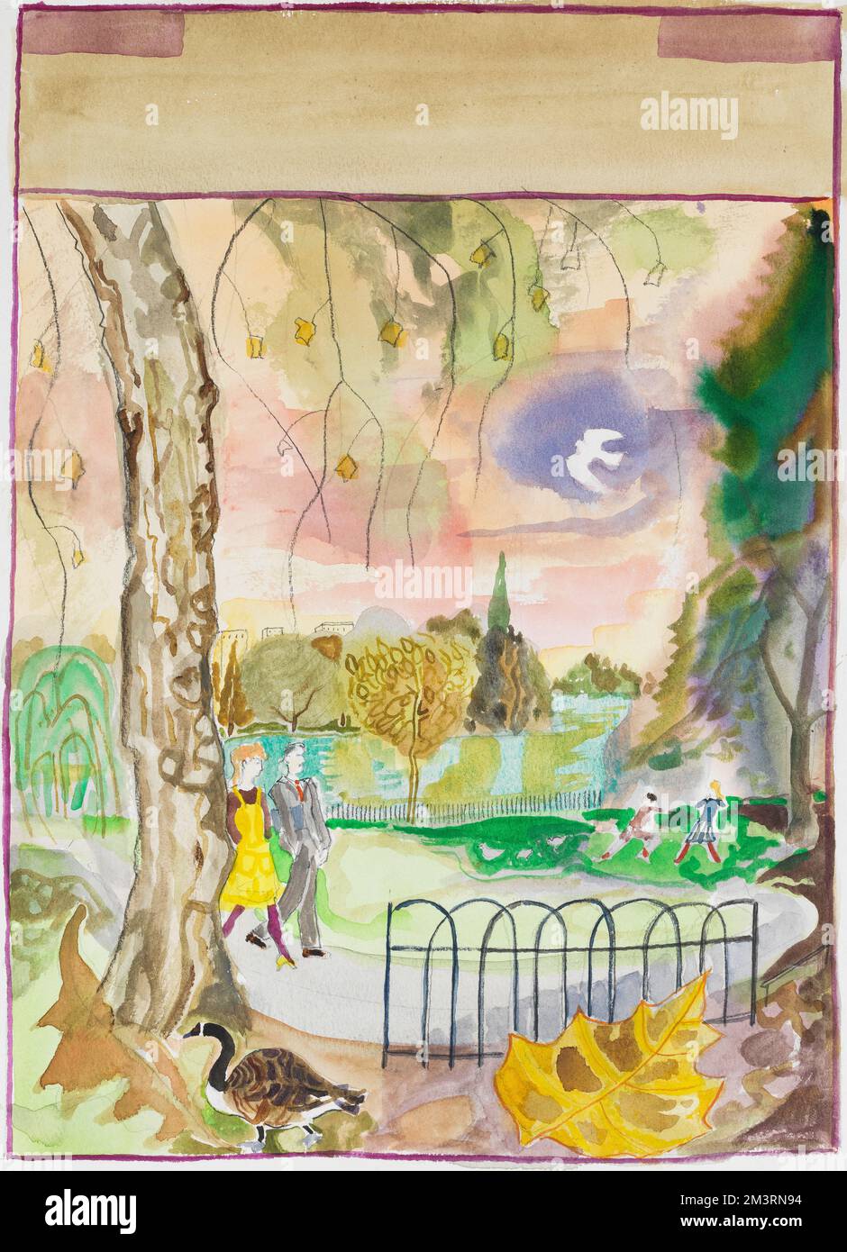 A London Park scene - Cover artwork for ILN Stock Photo - Alamy