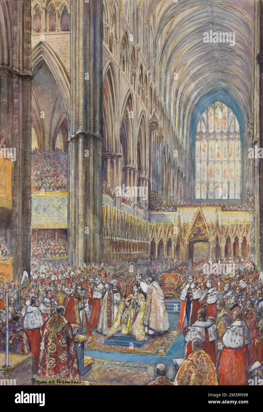 Abbey coronation ceremony 1953 crowned hi-res stock photography and ...