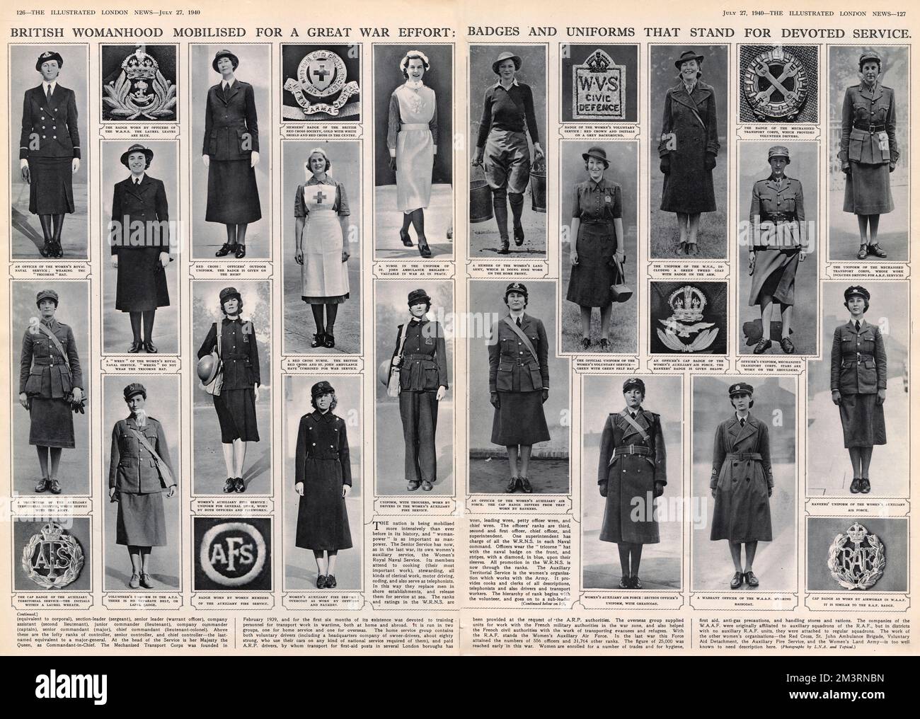 Badges and uniforms of women serving in the Second World War, including ...