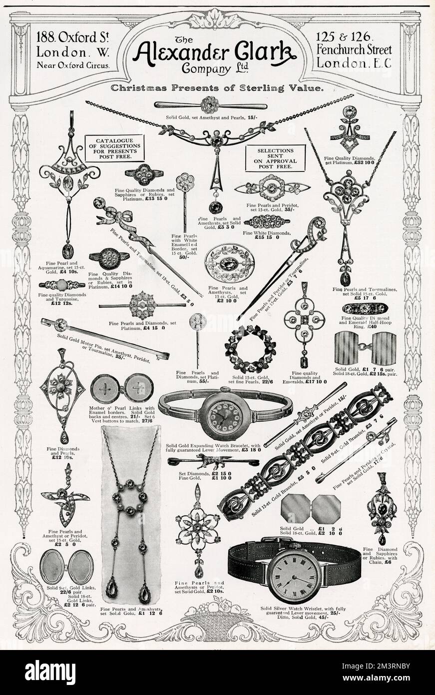 Selection of gifts for Christmas. 1912 Stock Photo - Alamy