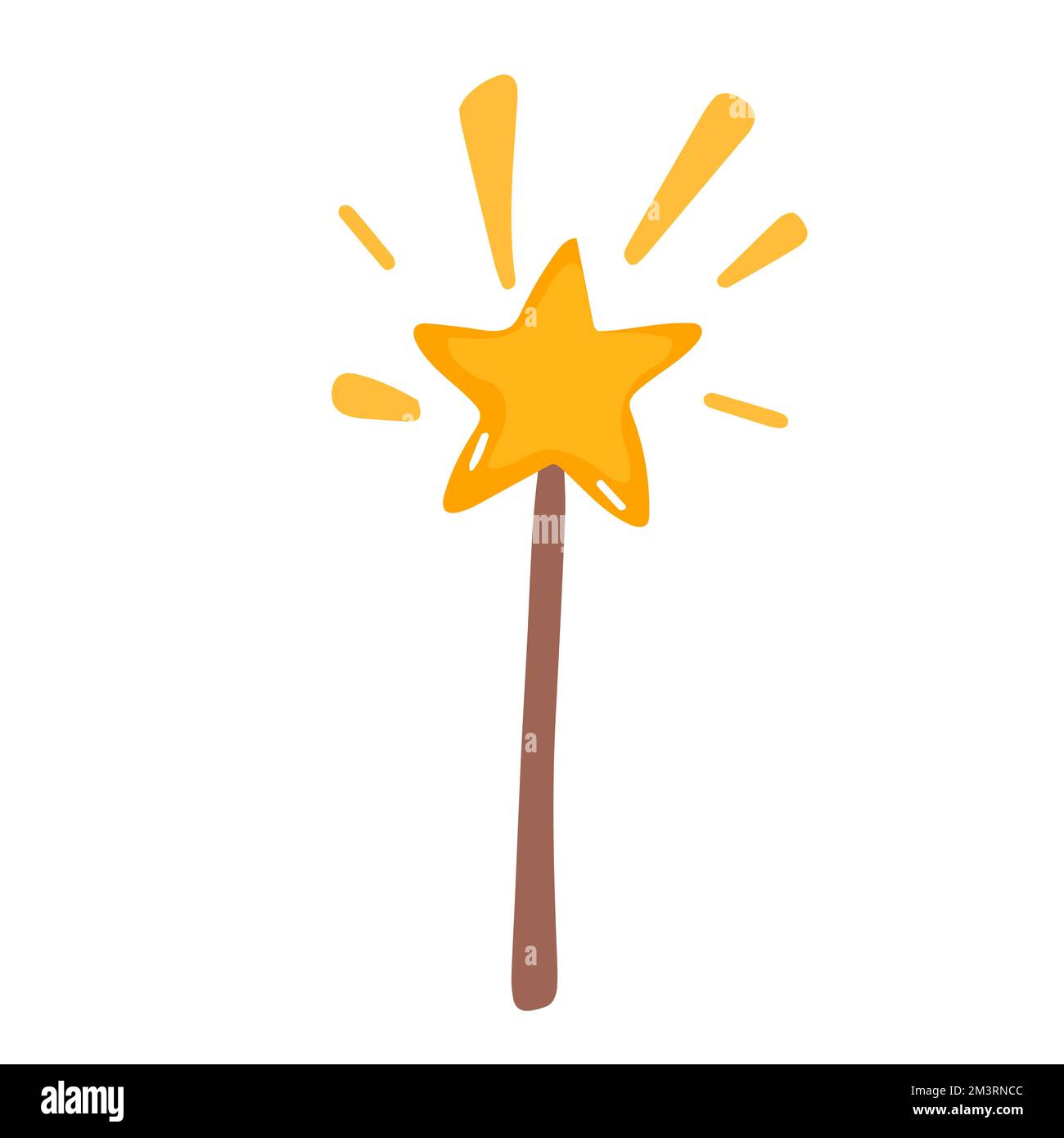 Decorative magic wand with a magic trace. Star shape magic accessory ...