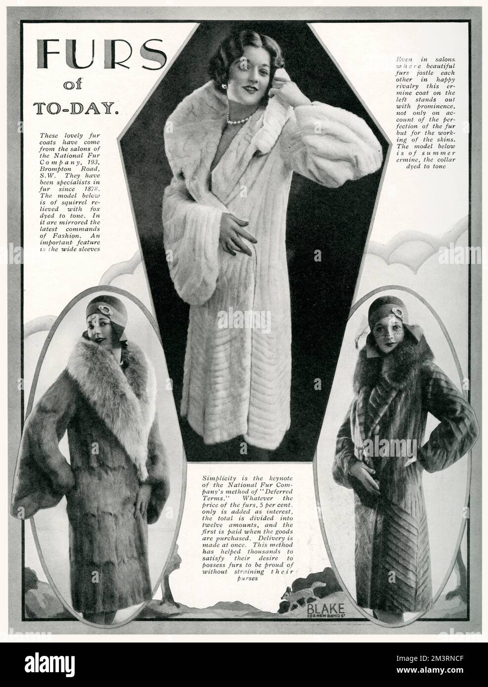 Models wearing furs 1929 Stock Photo - Alamy