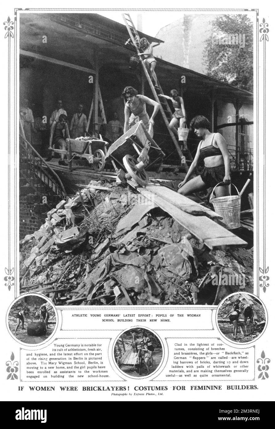 Page from The Sketch reporting on the novel sight of girl pupils at the ...