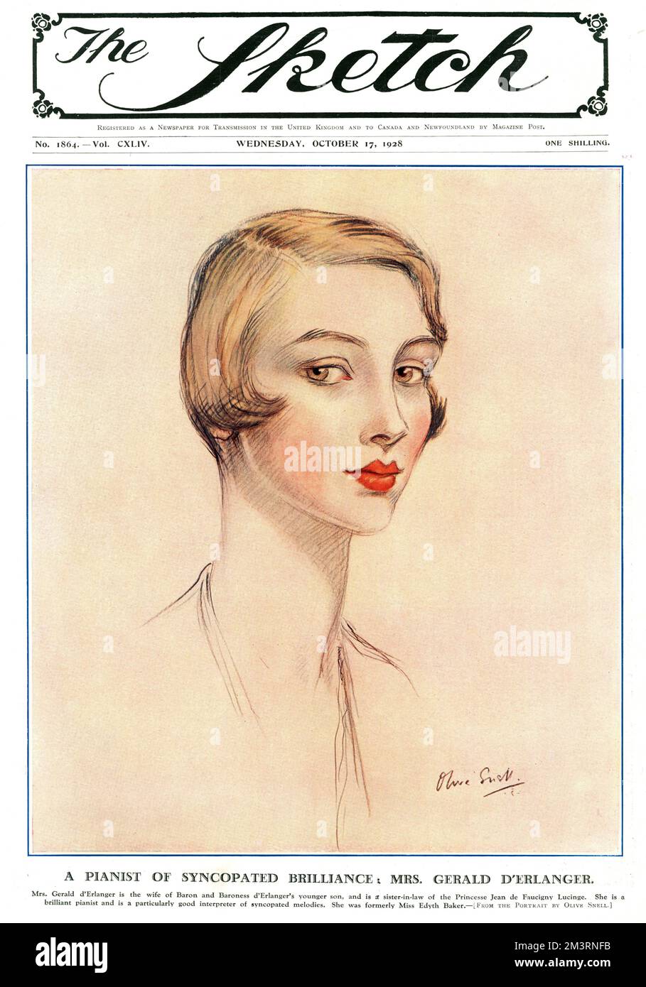 Sketch cover - Mrs Gerald D'erlanger (Edythe Baker Stock Photo - Alamy