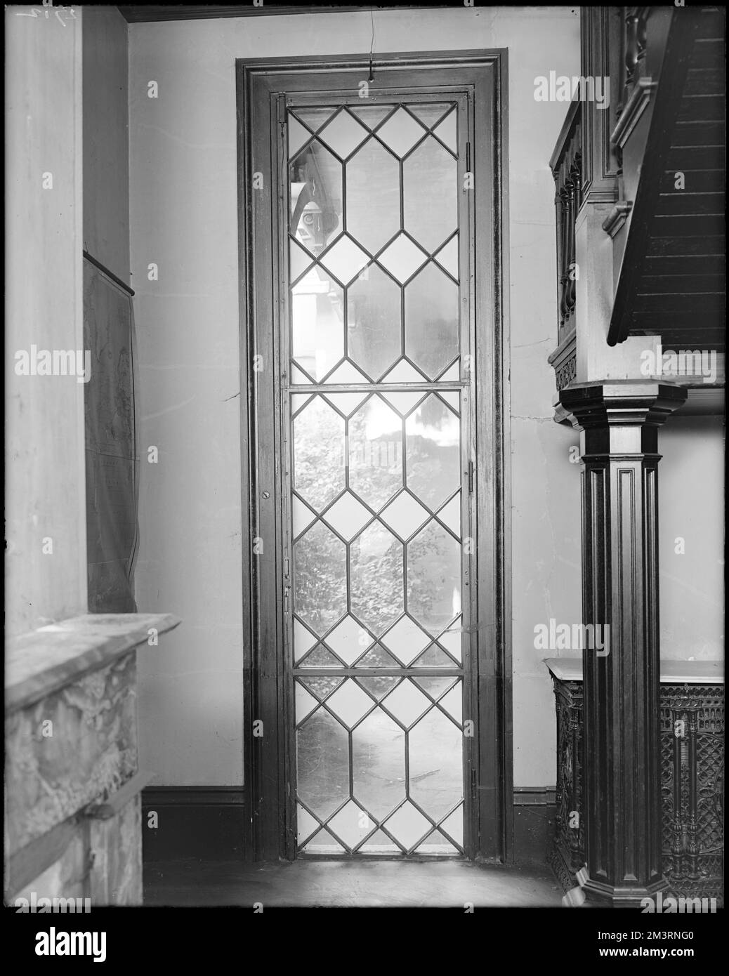 Salem, George Peabody house, 'Kernwood,' interior detail, window, hall ...