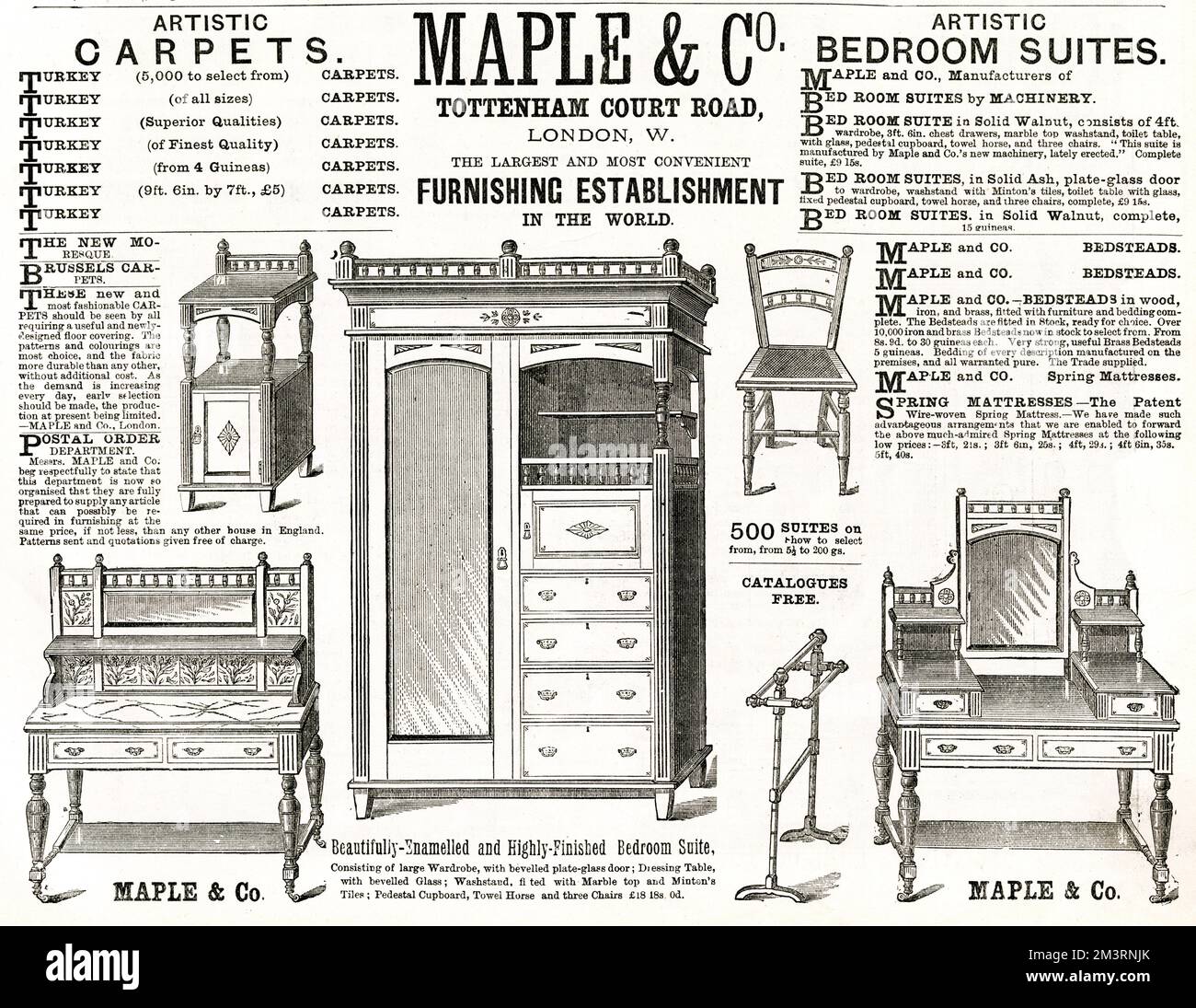 Advert for Maple & Co bedroom suite 1882 Stock Photo - Alamy