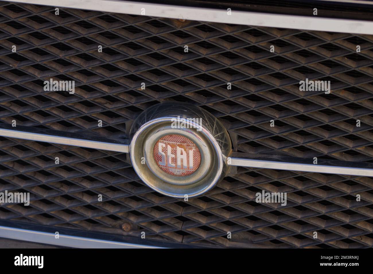 November, 2022. Valencia, Spain. Close-up of the front of an old car of ...
