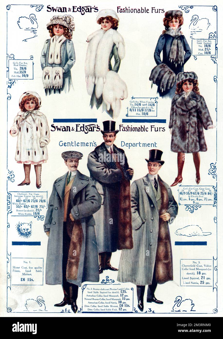 Advert for Swan & Edgar coats 1909 Stock Photo - Alamy