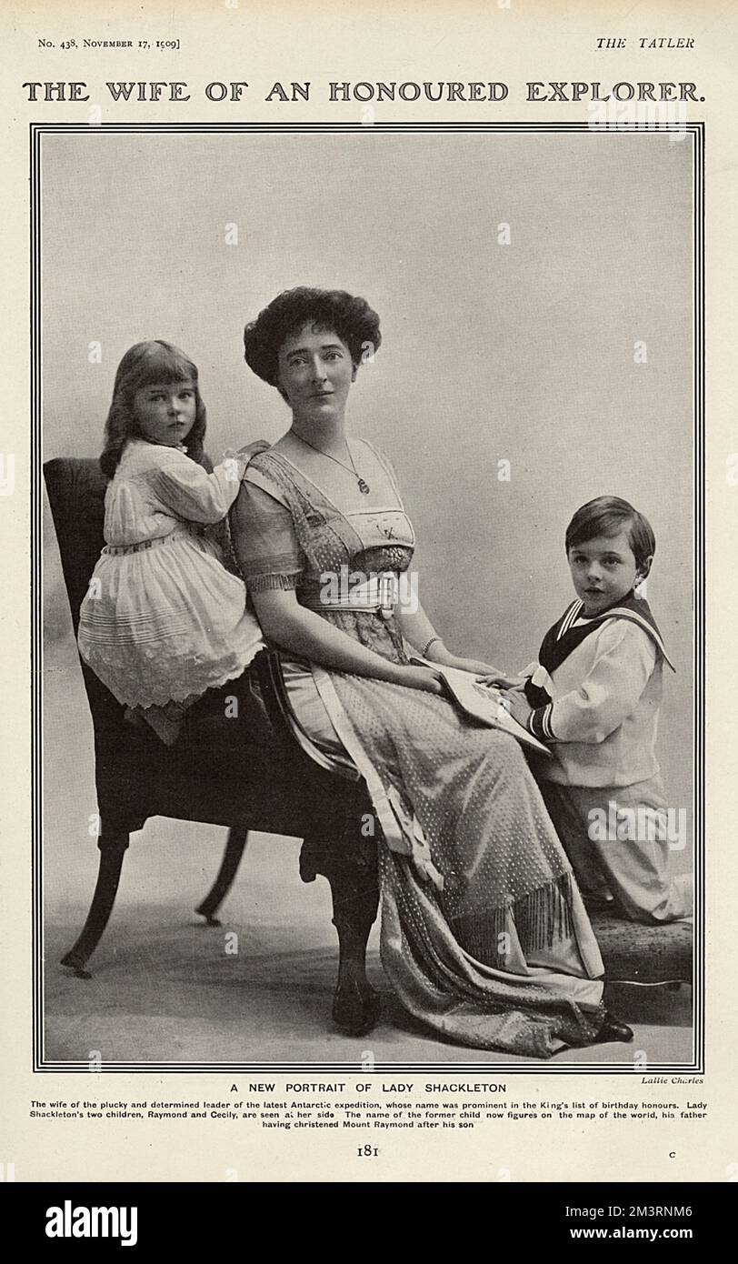 Portrait of Lady Shackleton and her children in the Tatler Stock Photo ...