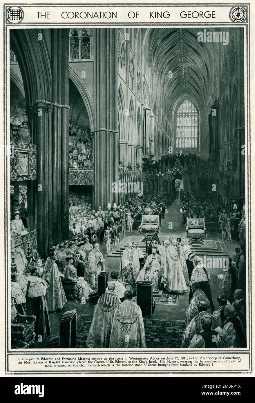 King George V's Coronation on the 22nd June 1911, at Westminster Abbey ...