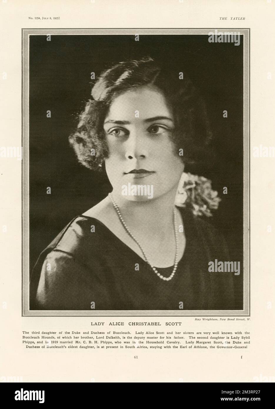 Lady Alice Christabel Scott Stock Photo - Alamy