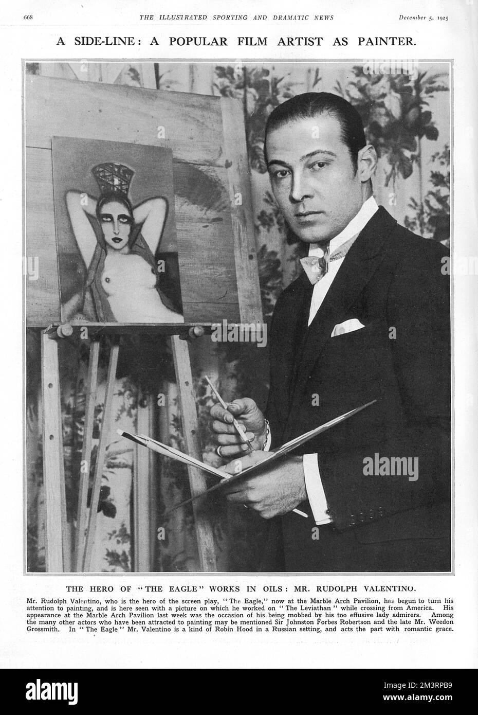 Rudolph Valentino painting Stock Photo - Alamy