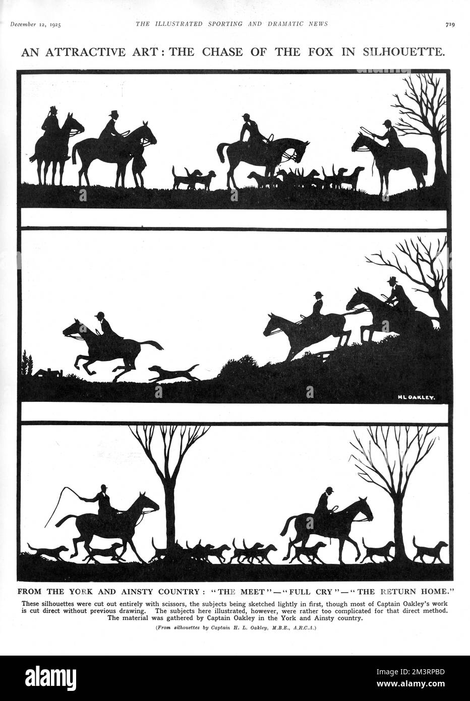 Silhouettes of a fox hunt in the York and Ainsty country Stock Photo ...