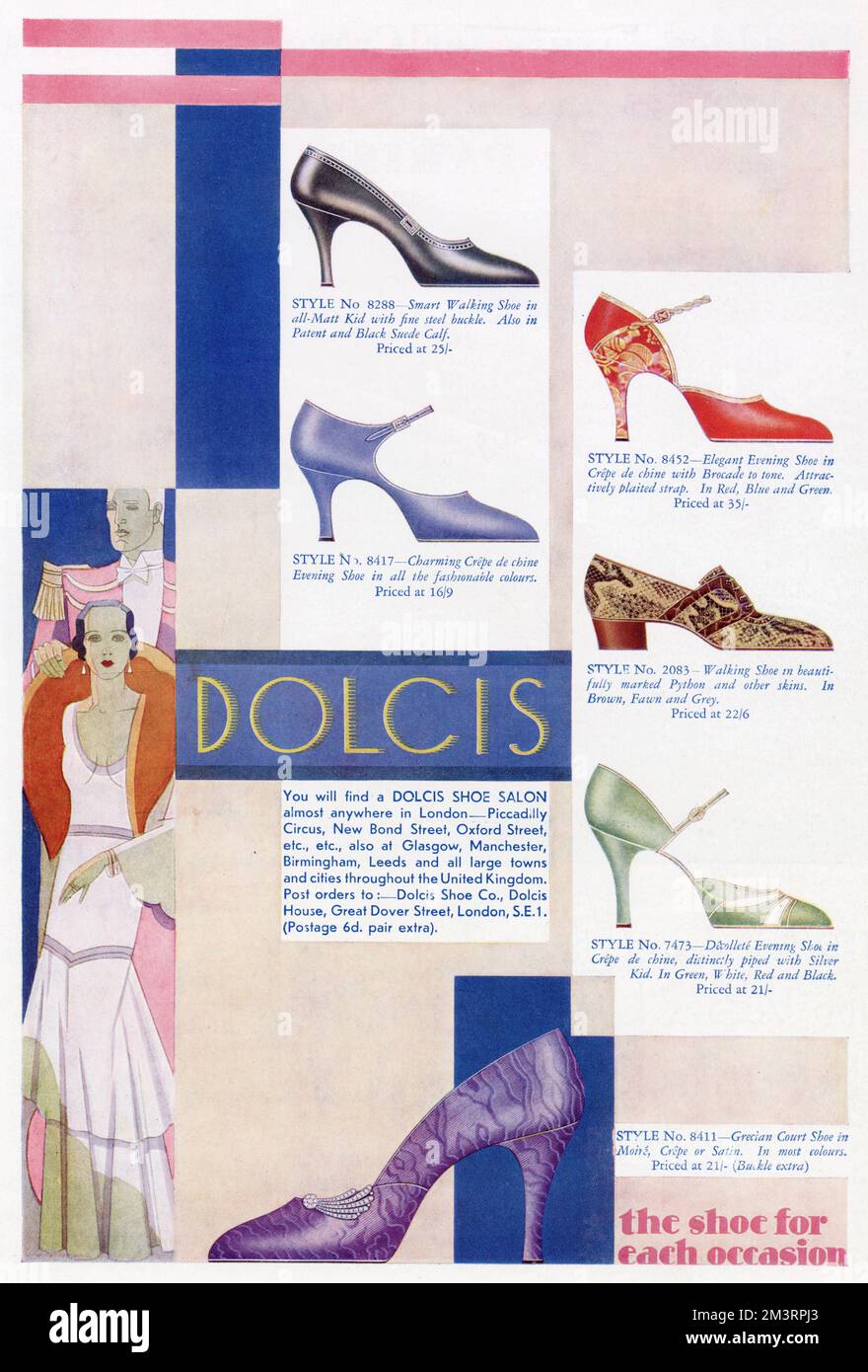 Advert for Dolcis shoes 1930 Stock Photo - Alamy
