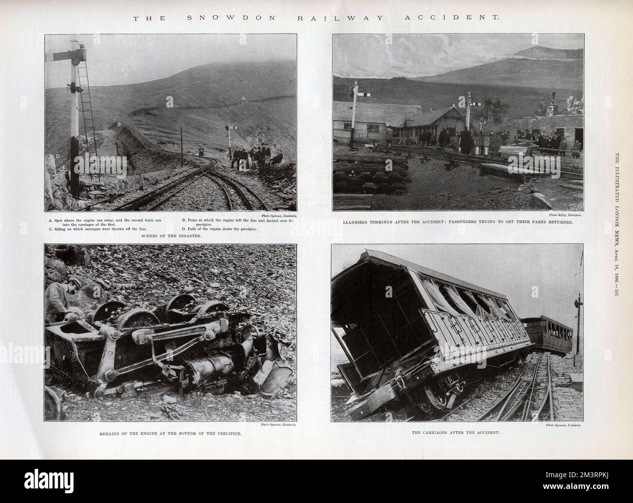 Snowdon Railway accident 1896 Stock Photo - Alamy