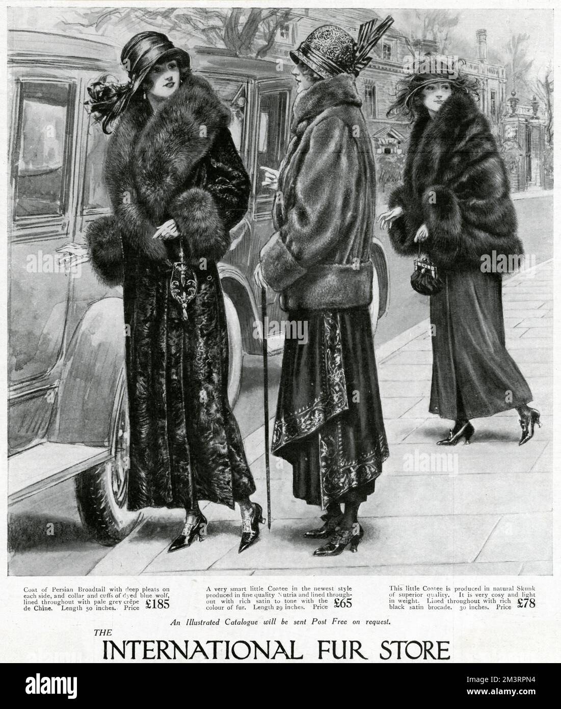 Advert for International Fur Store 1923 Stock Photo - Alamy