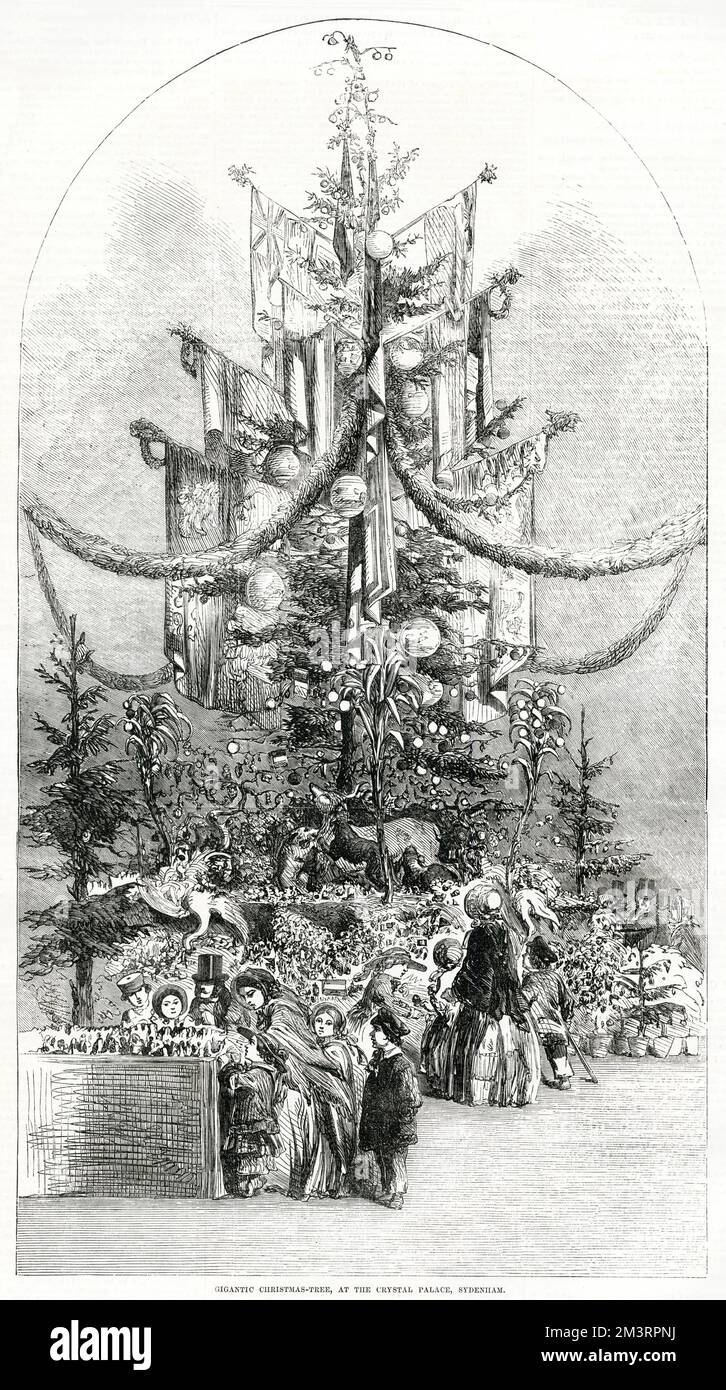 Gigantic Christmas tree at Crystal Palace 1854 Stock Photo - Alamy