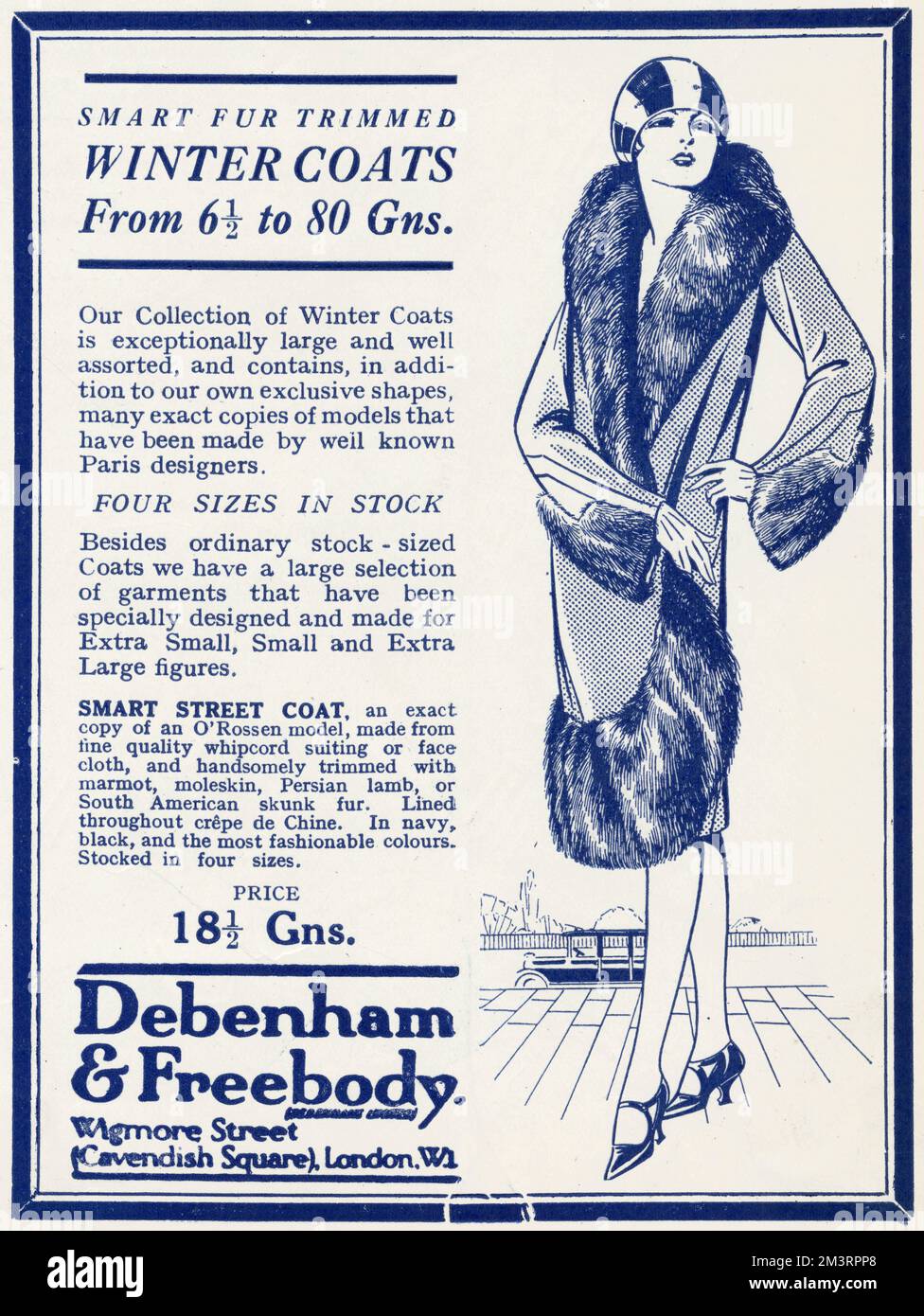 Advert for Debenham & Freebody women's winter coats 1927 Stock Photo ...