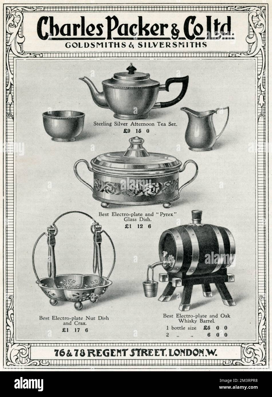 Sterling silver afternoon tea set and electro-plate pyrex glass dish ...