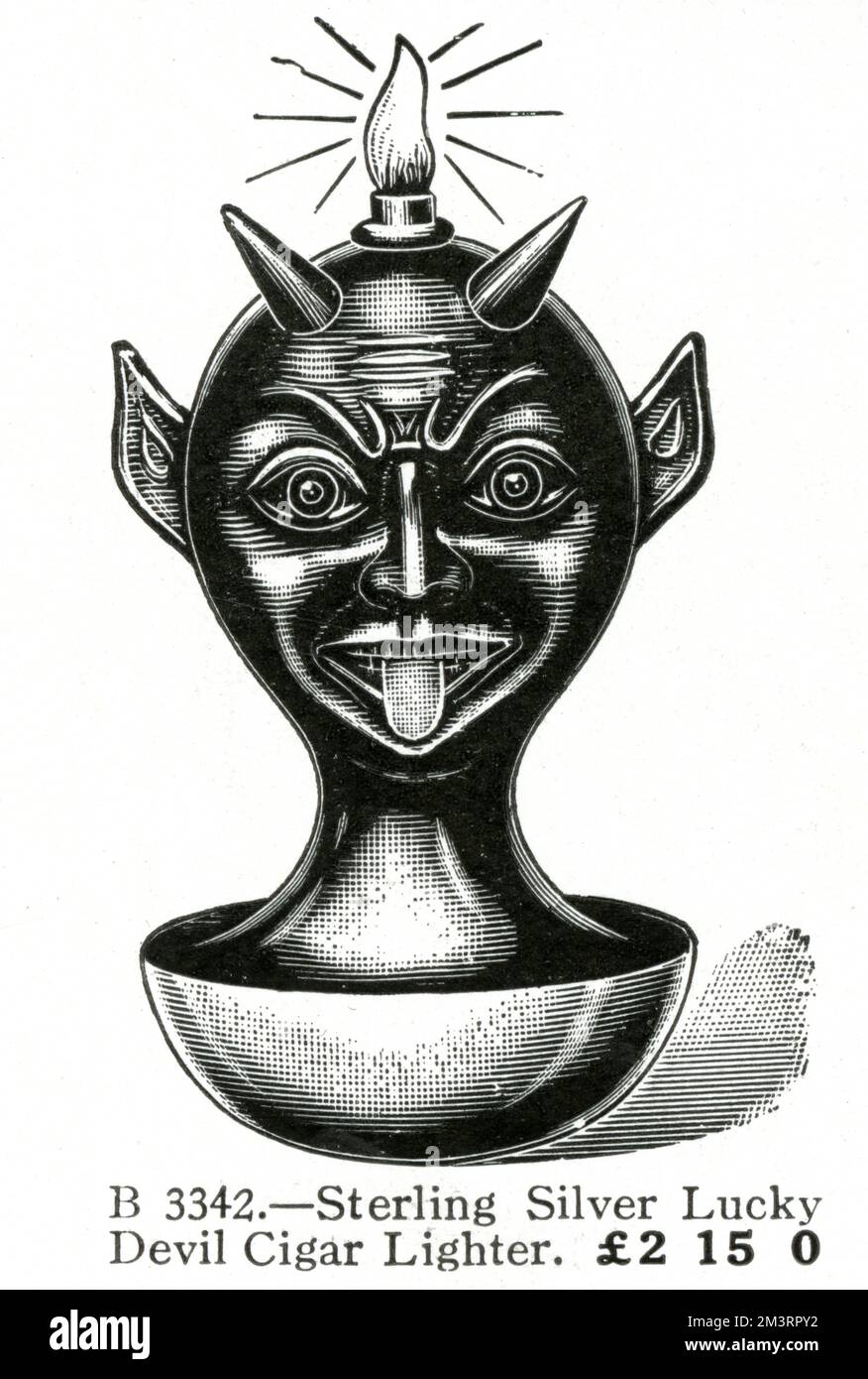 Christmas present - Lucky silver devil cigar lighter 1909 Stock Photo ...