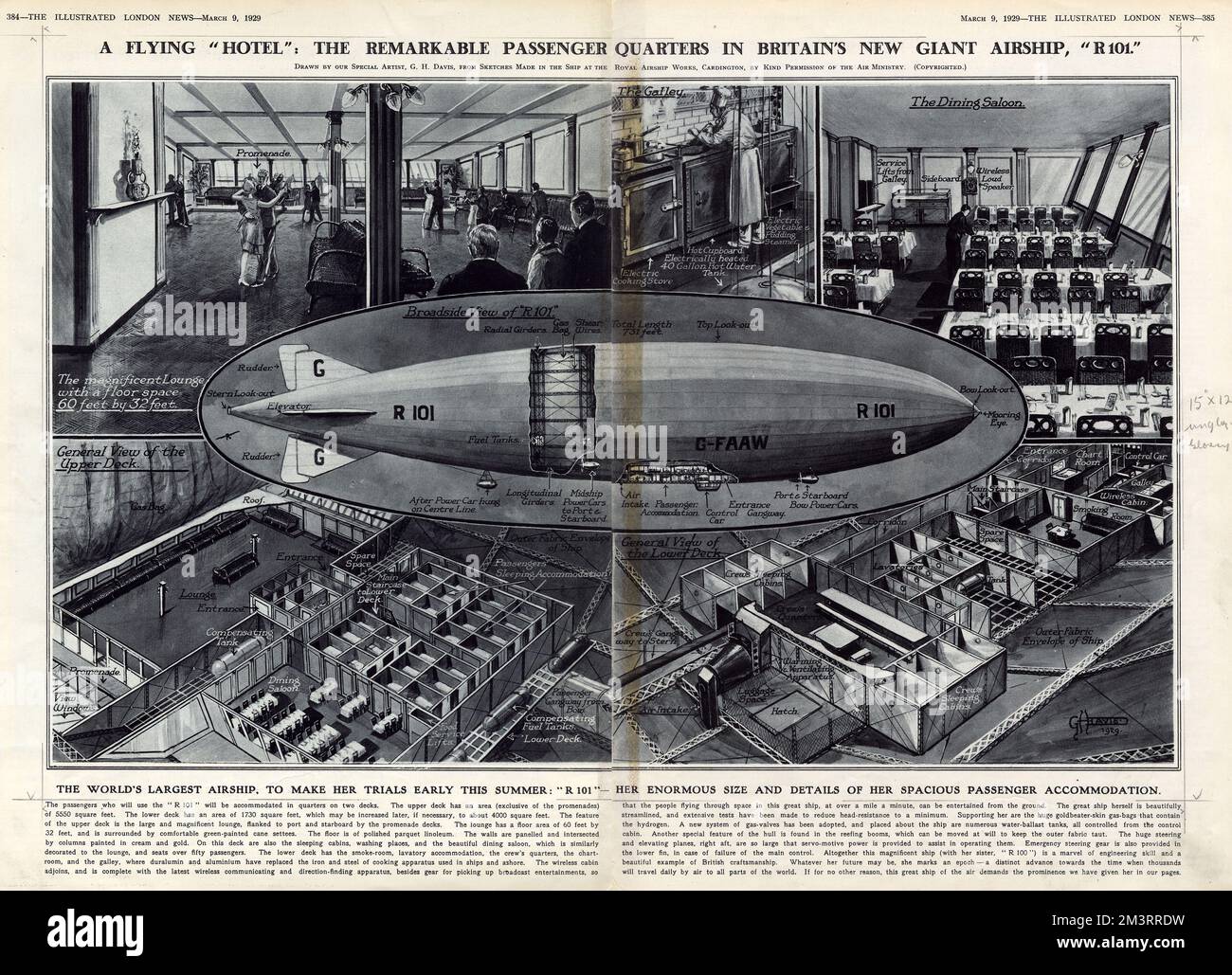 A flying hotel: passenger quarters in airship R101 Stock Photo - Alamy