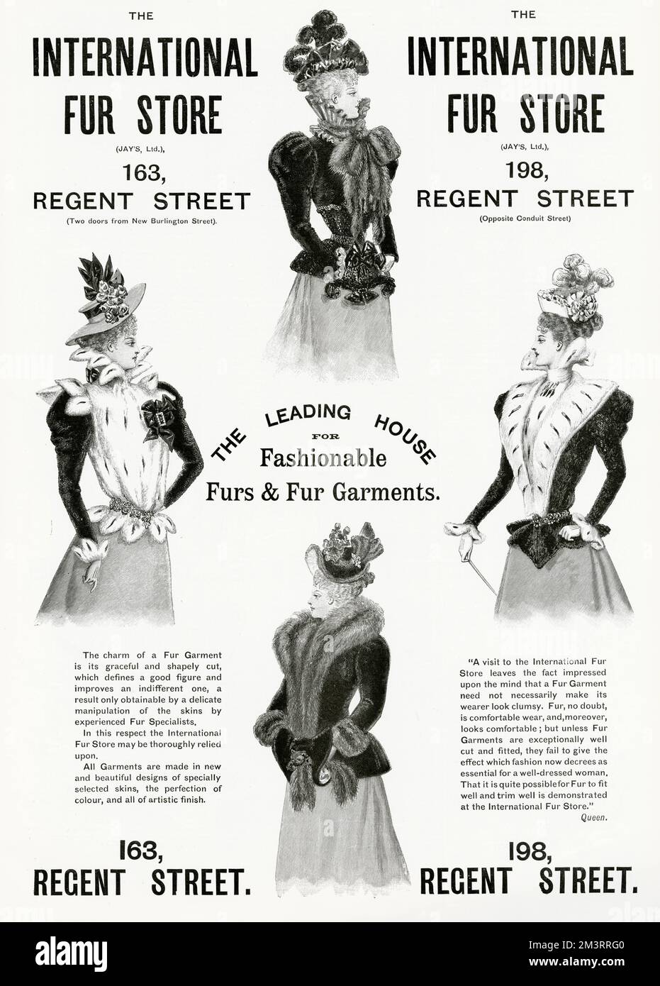 Advert for International Fur Store 1897 Stock Photo - Alamy