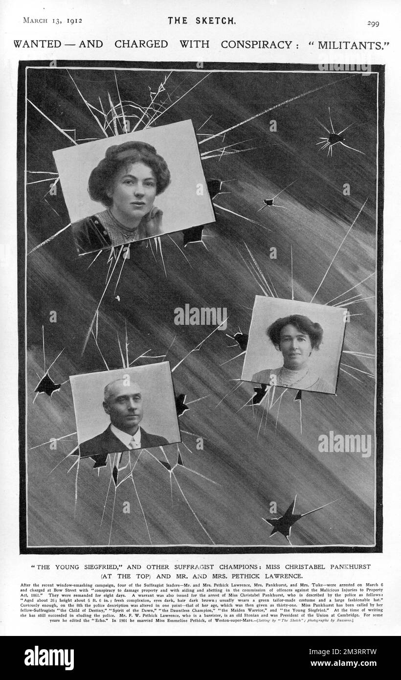 Christabel Pankhurst & Pethick Lawrences - militants Stock Photo - Alamy