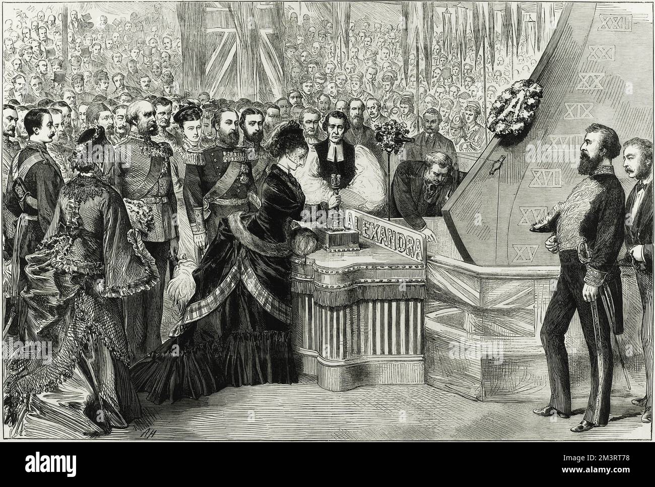 The launch of the ironclad ship HMS Alexandra Stock Photo - Alamy