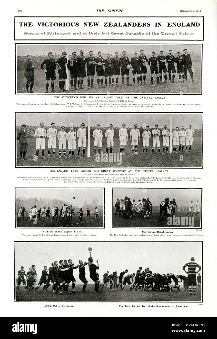 Victorious New Zealanders in England, 1905 Stock Photo - Alamy