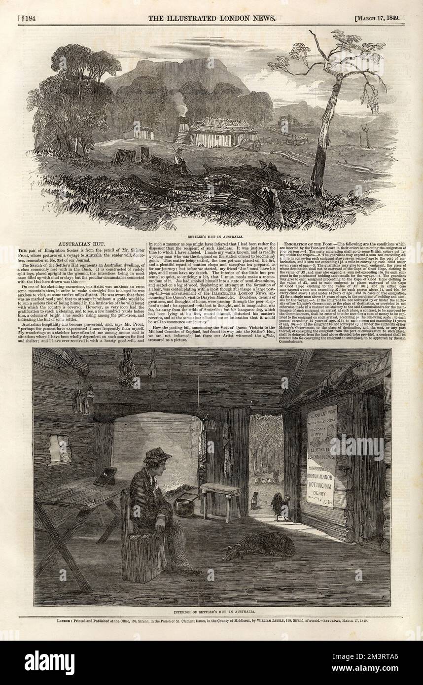 Back page of The Illustrated London News, dated 17th March 1849 ...