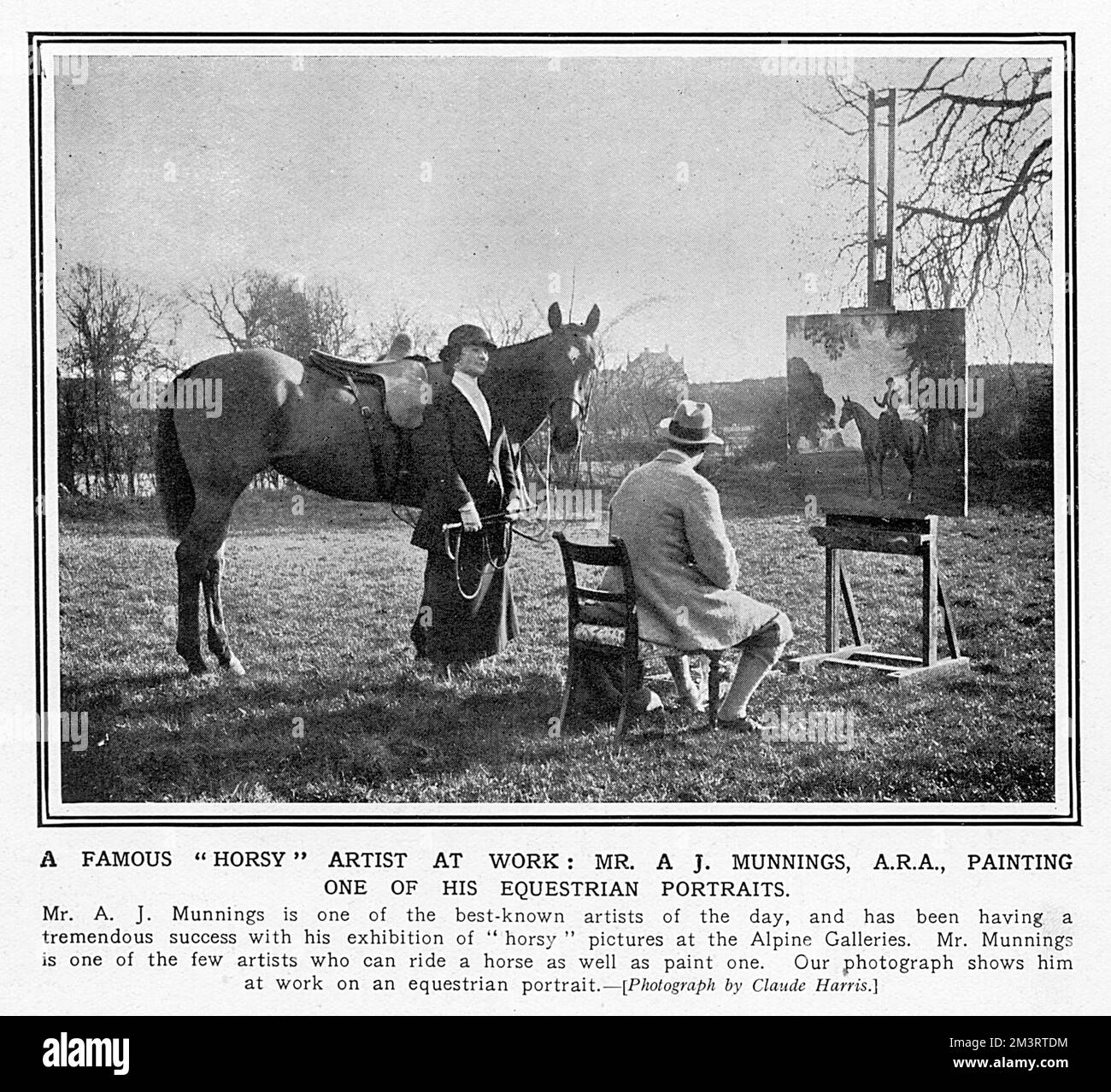 The artist, Alfred Munnings, at his easel Stock Photo - Alamy