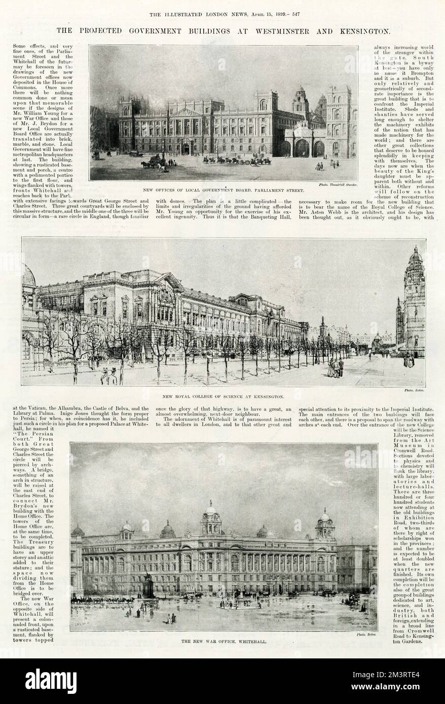 Text and images of projected government buildings at Westminster and ...