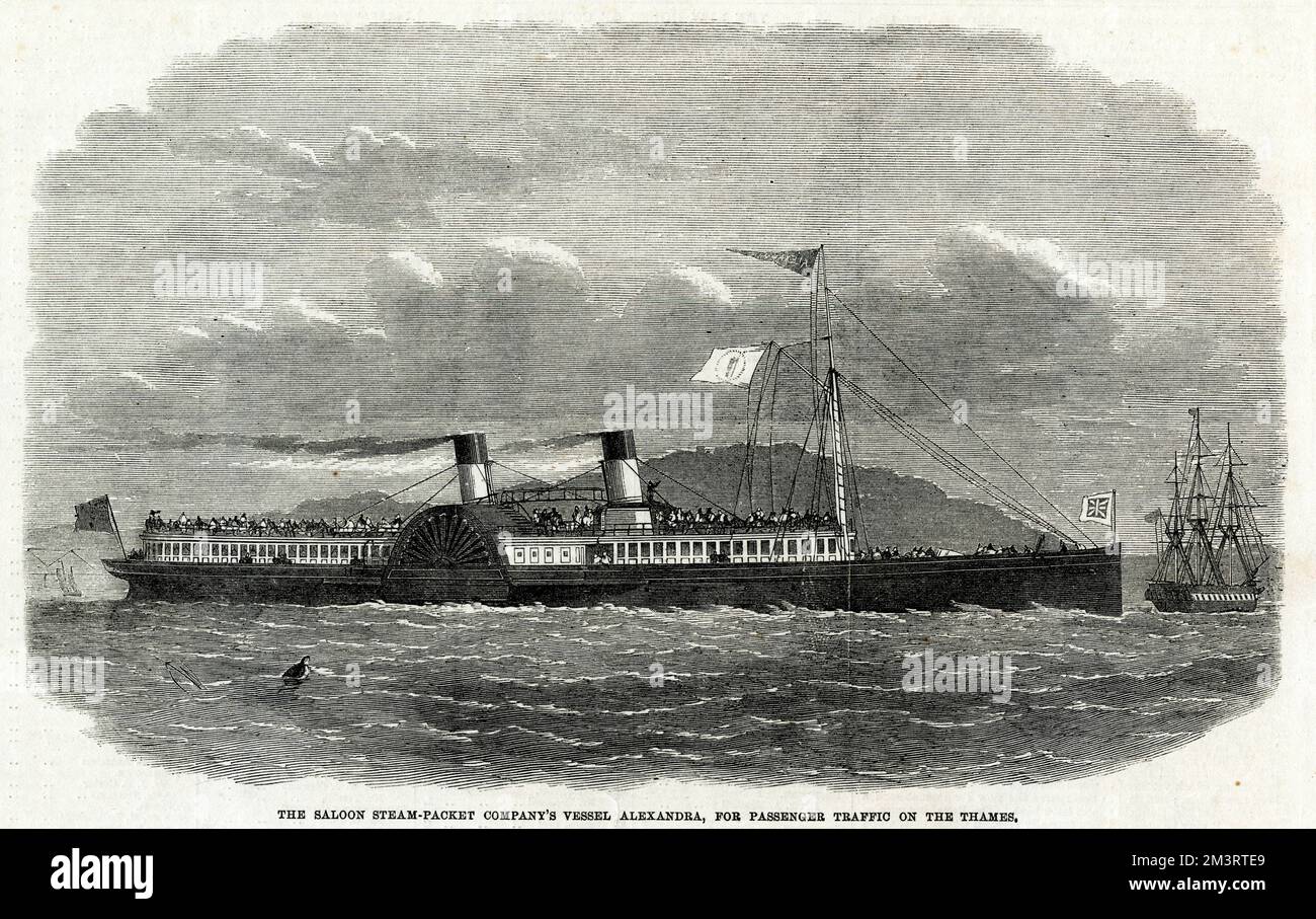 Saloon Steam-Packet Company's vessel Alexandra 1865 Stock Photo - Alamy