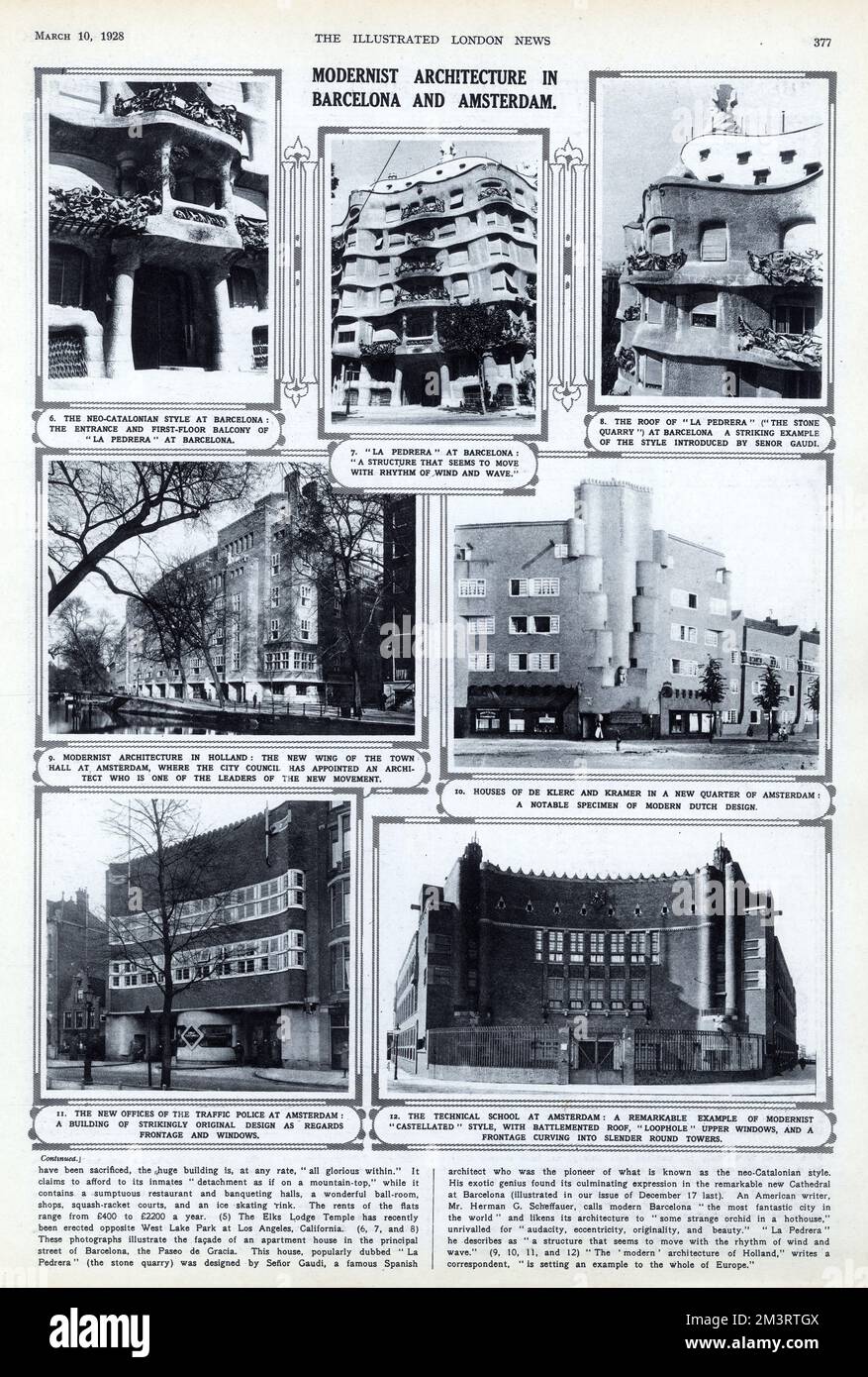 A page from The Illustrated London News, detailing modern buildings in ...