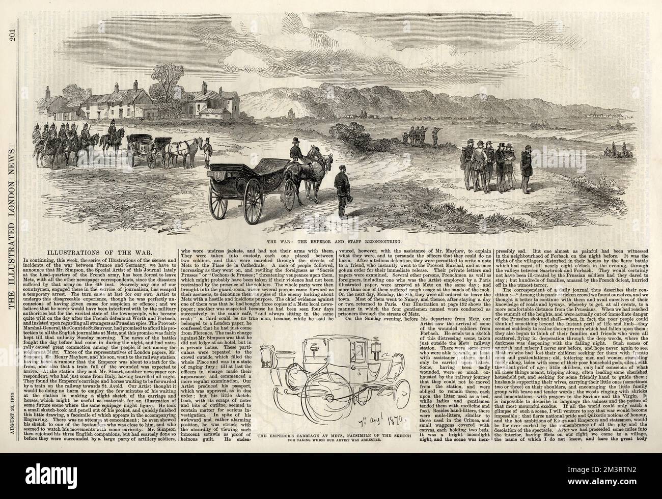 Emperor & staff reconnoitring during the Franco-Prussian War Stock ...