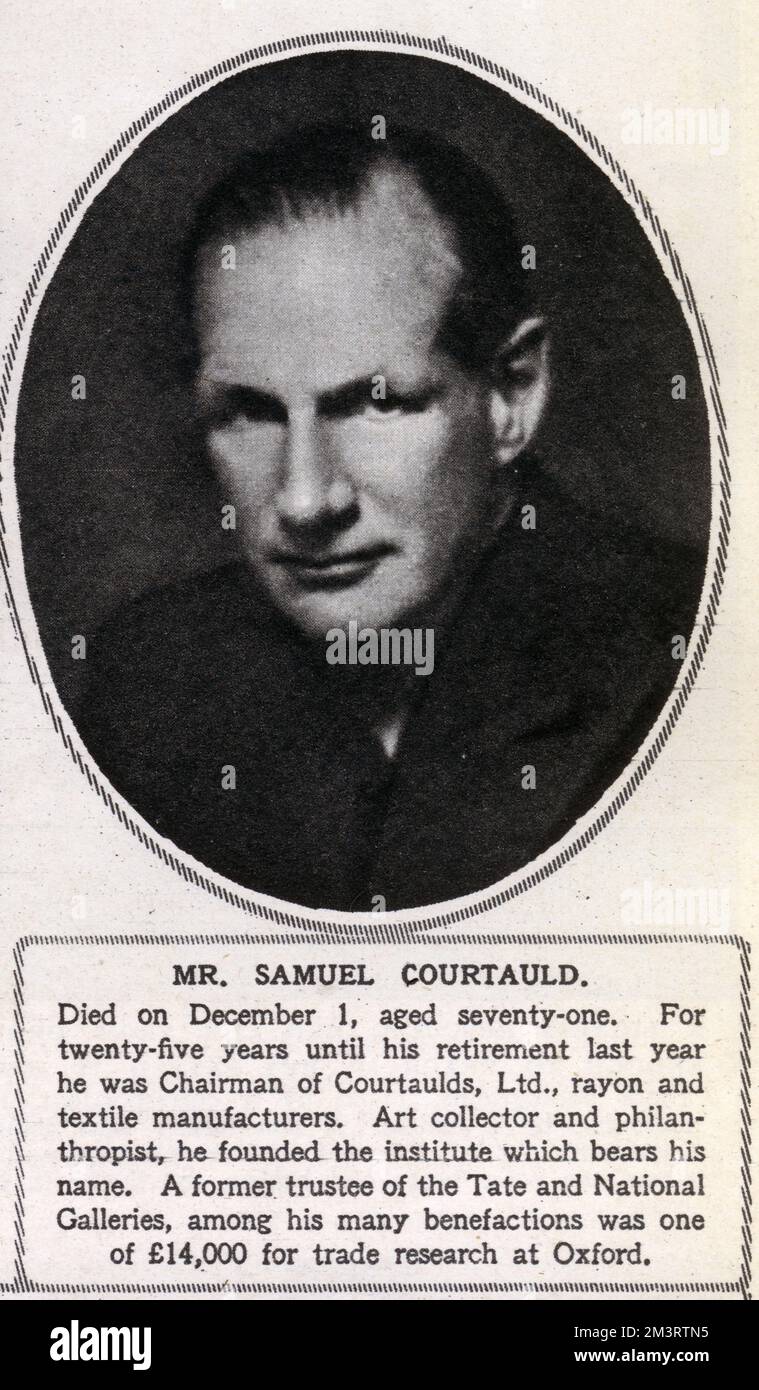 Samuel courtauld collector hi-res stock photography and images - Alamy