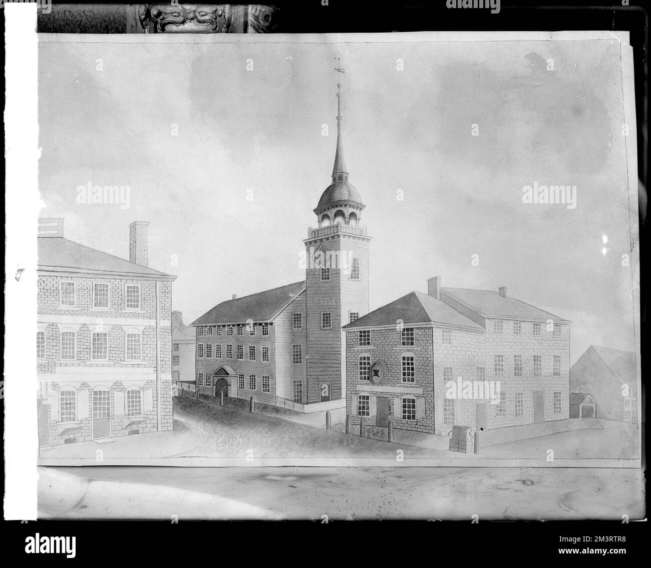 Salem, Washington and Essex Street, views, town pump and First Church ...