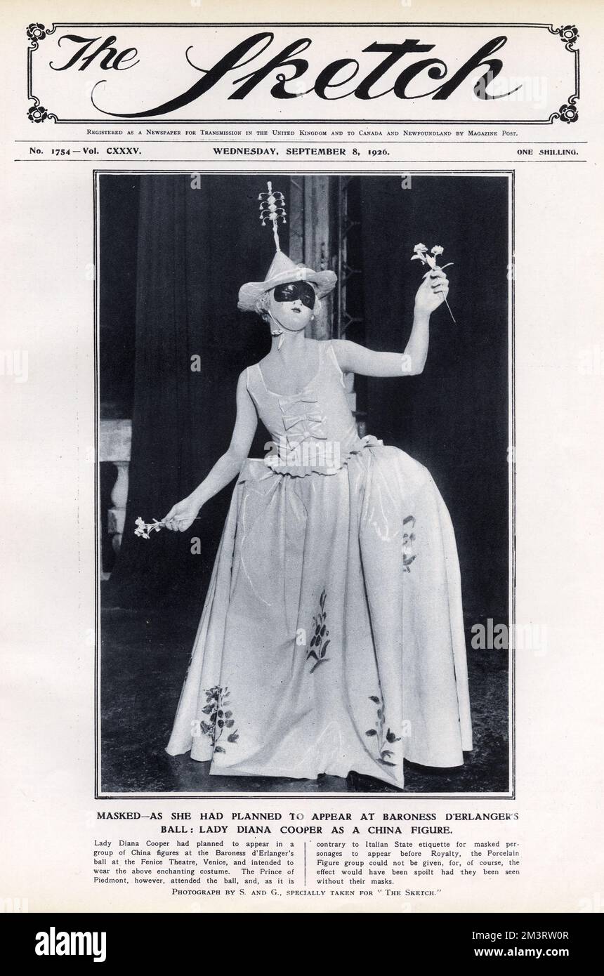 Lady Diana Cooper as a china figure, Venice, 1926 Stock Photo - Alamy