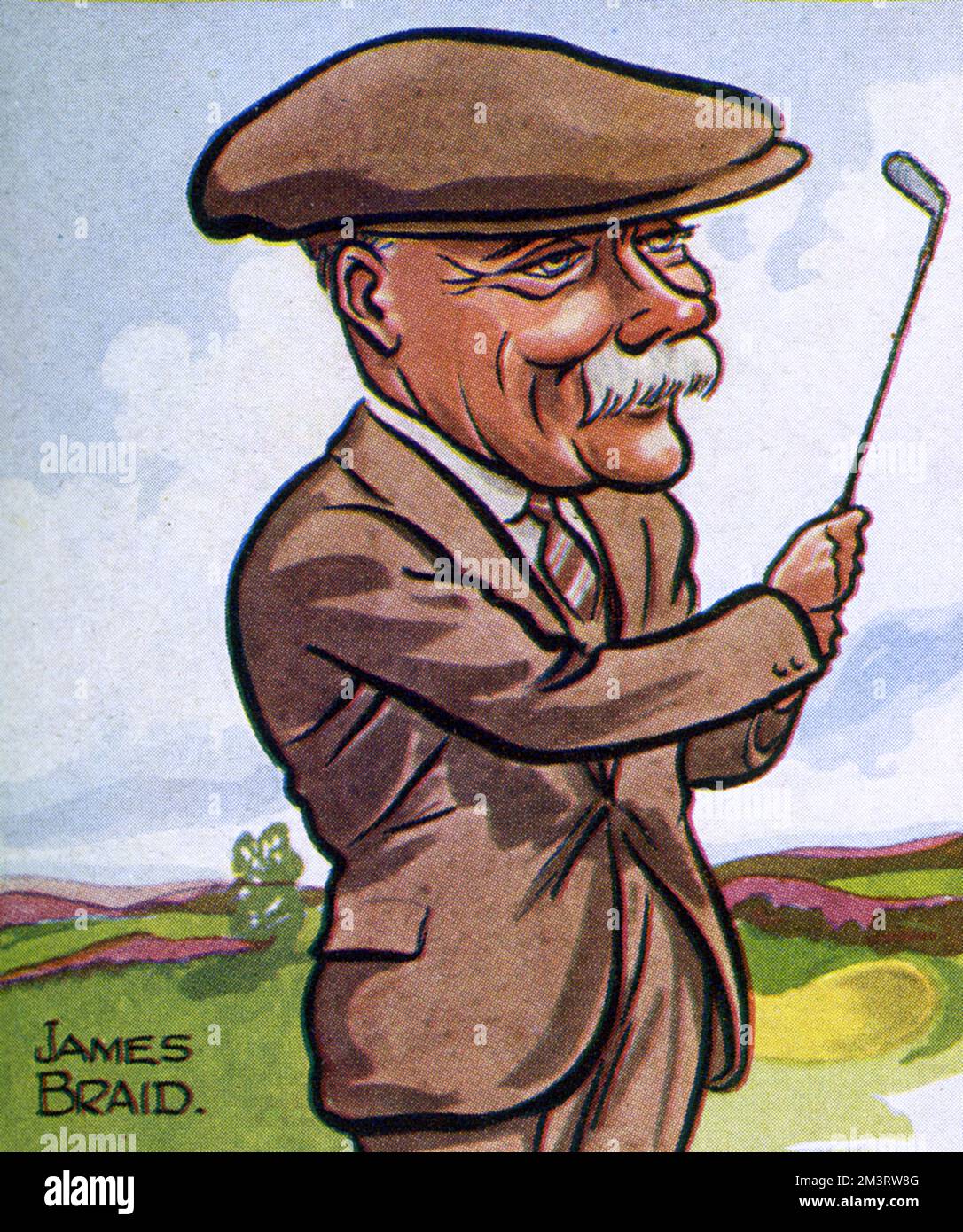 Golf Clubs and Golfers - colour caricature of James Braid, the club ...