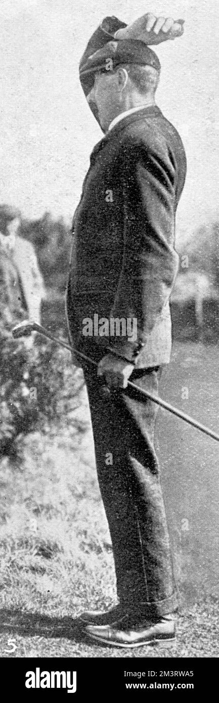 Golfer James Braid at the Brighton and Hove Golf Links. 1908 Stock ...