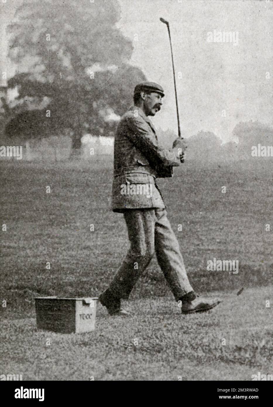Golfer James Braid in action at the Tooting Tournament. 1901 Stock ...