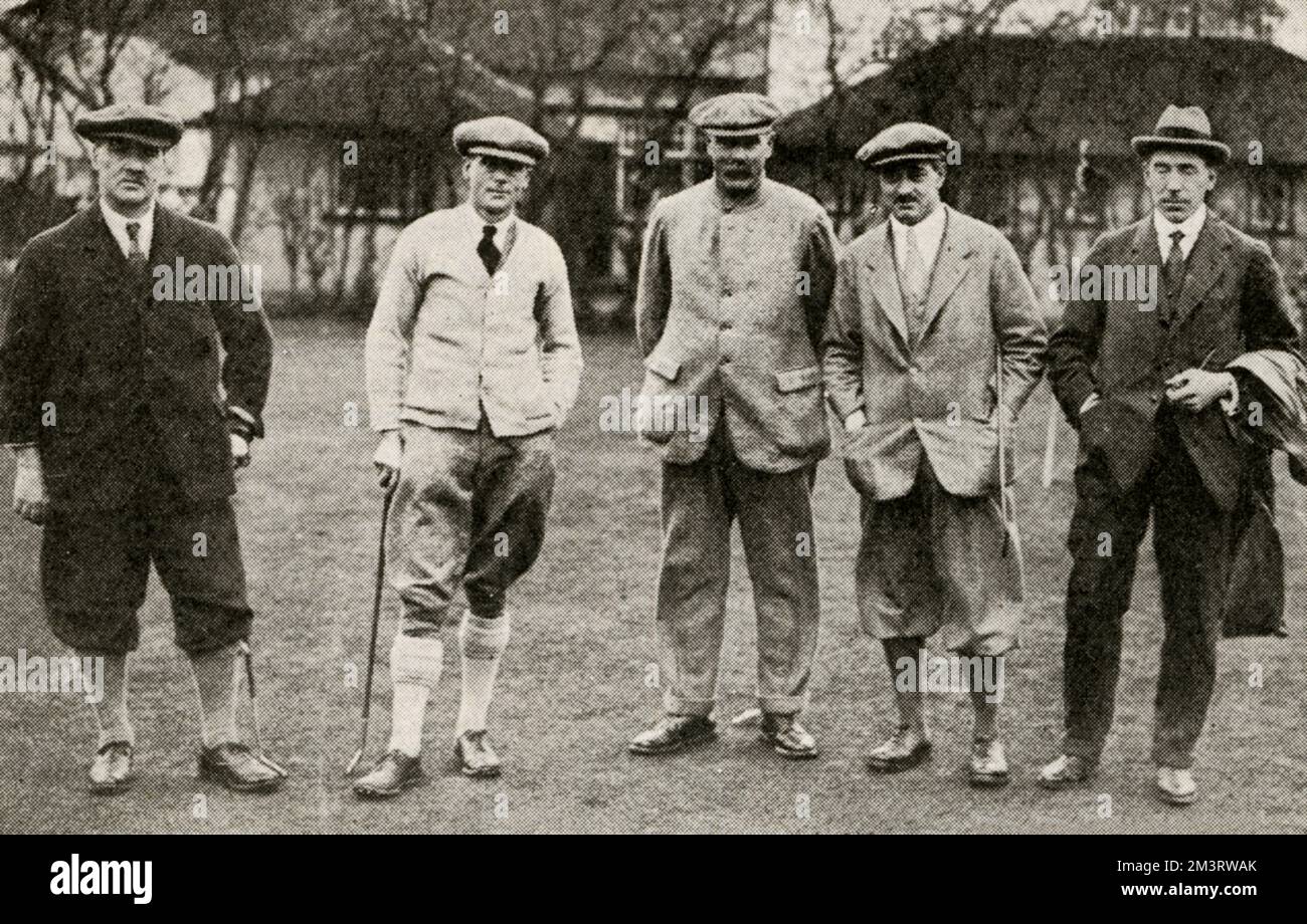 Golfer James Braid (pictured middle) at Flackwell Heath with fellow ...