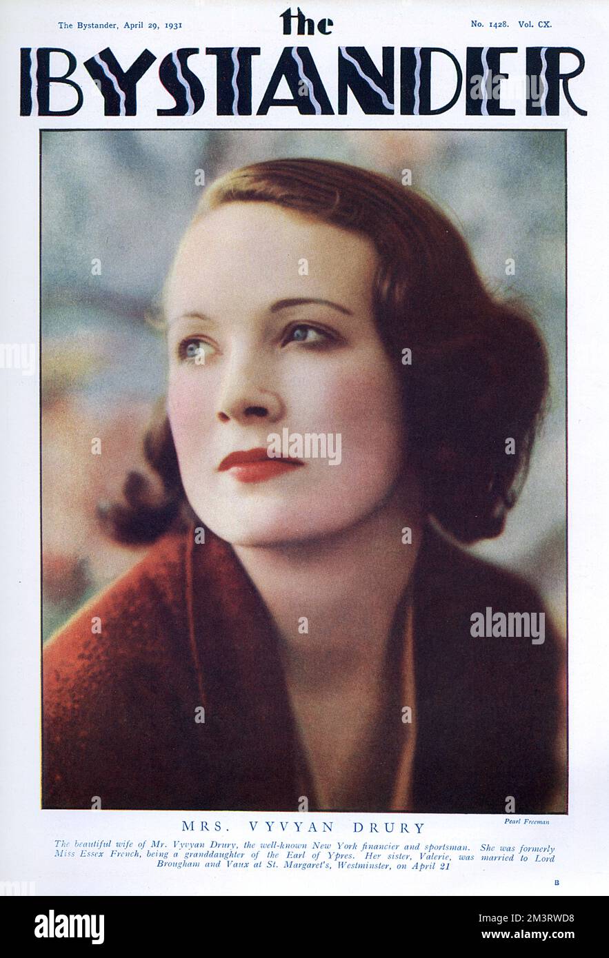 Bystander cover featuring Mrs Vyvyan Drury Stock Photo - Alamy