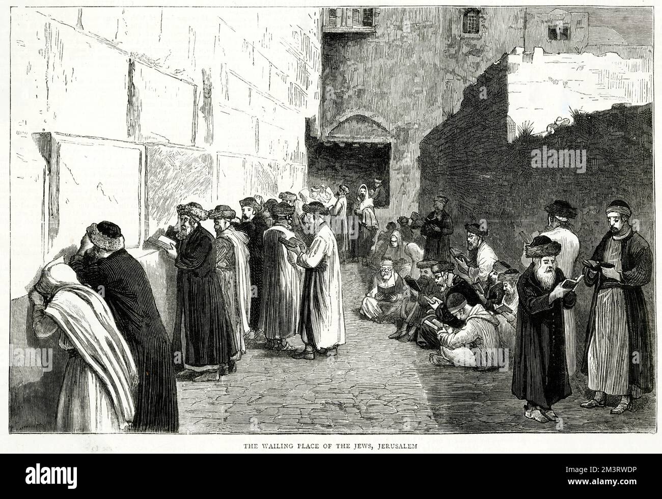 Depiction of Jews at the Wailing Wall (also known as the Western Wall ...