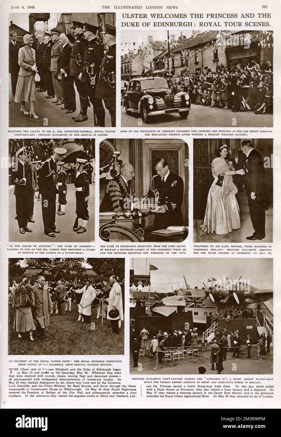Princess Elizabeth and the Duke of Edinburgh in Ulster Stock Photo - Alamy