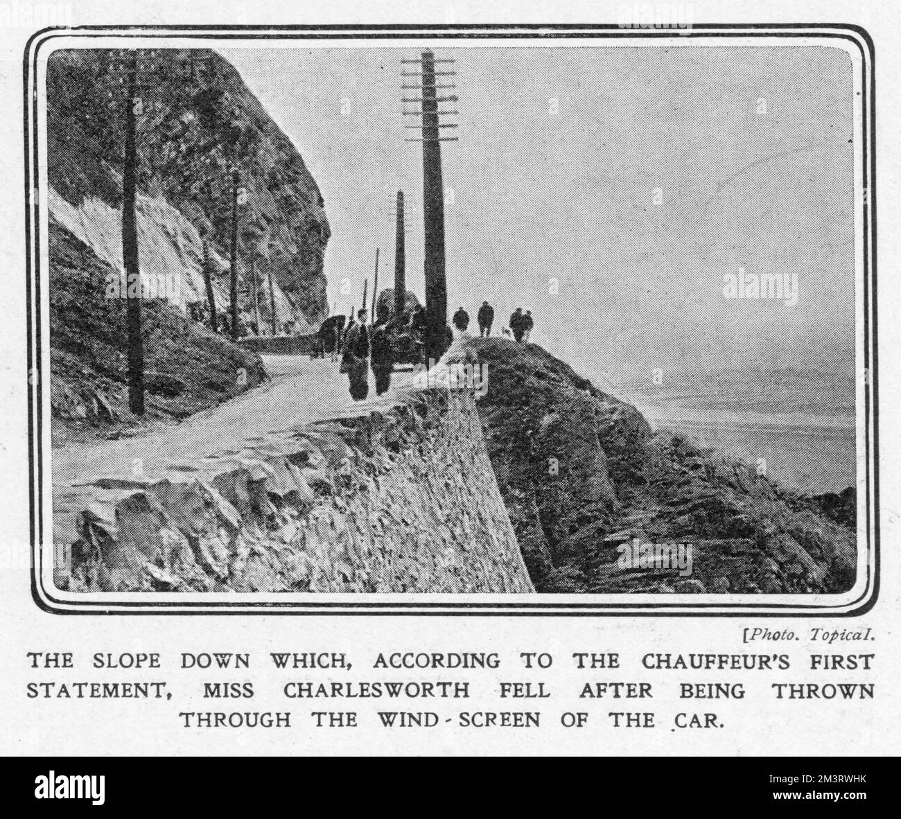 The slope down which, according to the chaffeur's first statement, Miss ...