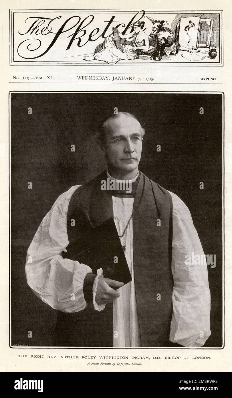 Sketch cover - Arthur Winnington Ingram, Bishop of London Stock Photo ...