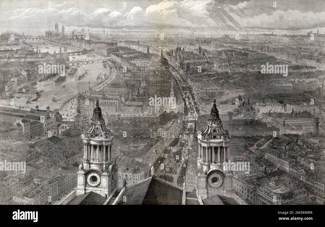 Aerial view of st pauls cathedral and river thames hi-res stock ...